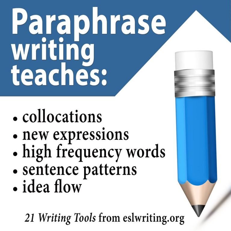 Teach ESL Writing Paraphrase Synonyms Eslwriting